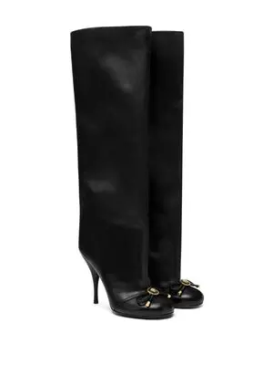Versace 105mm Opera Bow Knee-high Boots