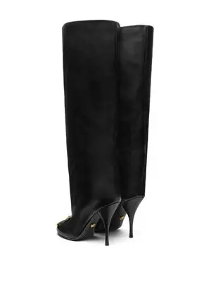 Versace 105mm Opera Bow Knee-high Boots