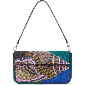 Staud Timmy Beaded Shoulder Bag Conch Shell