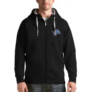 ANTIGUA Detroit Lions Victory Full-zip Hoodie - Black