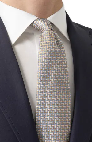 Eton Zigzag Jacquard Silk Neck Tie