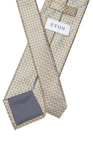 Eton Zigzag Jacquard Silk Neck Tie