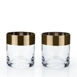 VISKI Irving Crystal Tumblers With Rim Set Of 2