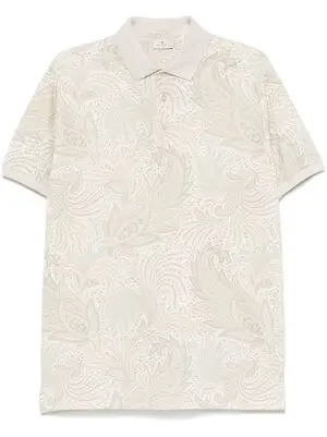 Etro Paisley-print Polo Shirt - Neutrals