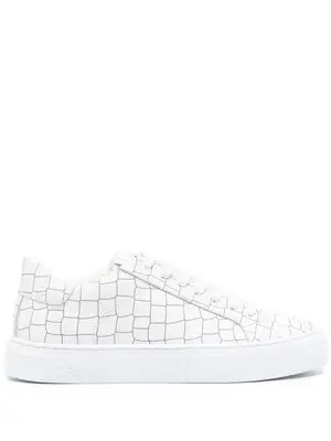 HIDE&JACK Essence Croco Textured Sneakers - White