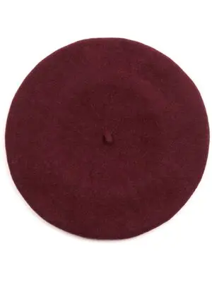 MAISON MARGIELA Four-stitch Logo Virgin Wool Beret - Red