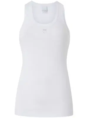 Pinko Logo-embroidered Tank Top - White