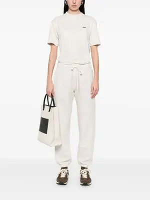 AUTRY Logo-embroidered T-shirt - Neutrals