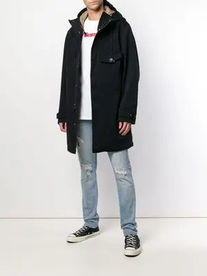 TEN C Hooded Parka Coat - Blue