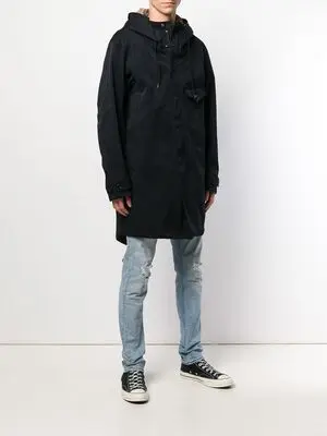 TEN C Hooded Parka Coat - Blue