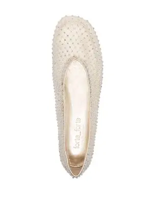 FORTE_FORTE Crystal-embellished Ballet Flats - Gold