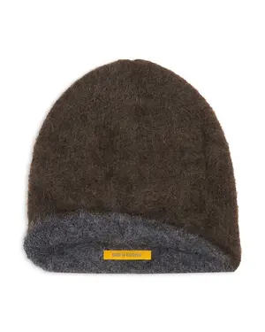 Guest In Residence Cashmere Reversible Beanie - Chestnut/charcoal