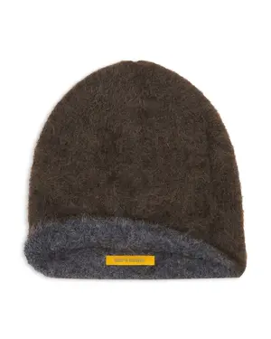 Guest In Residence Cashmere Reversible Beanie - Chestnut/charcoal