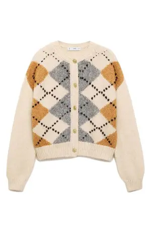 Mango Rombin Argyle Cardigan