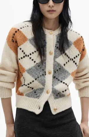 Mango Rombin Argyle Cardigan