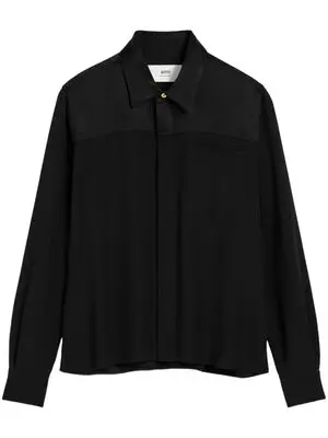 AMI Paris Long-sleeved Contrasted Shirt