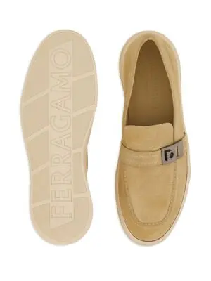 FERRAGAMO Hug-plaque Loafers