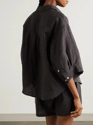DEIJI STUDIOS 03 Checked Linen Pajama Set