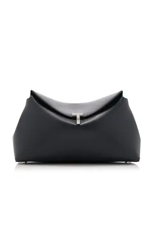 TOTEME T-lock Leather Clutch - Grey