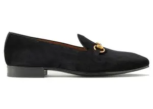 Gucci Gallipoli Horsebit Velvet Loafers - Black