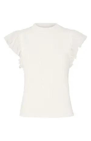 MILLY Chiffon Flutter Sleeve Top