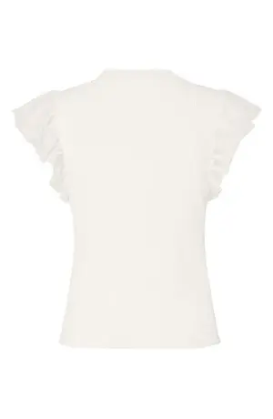 MILLY Chiffon Flutter Sleeve Top