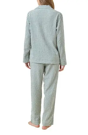 PAPINELLE Seersucker Gingham Cotton Blend Pajamas