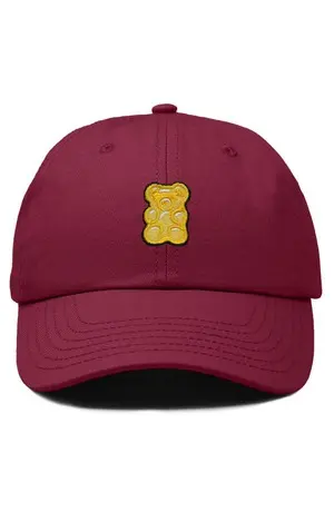 DALIX Dalix Gummy Embroidered Baseball Cap Maroon