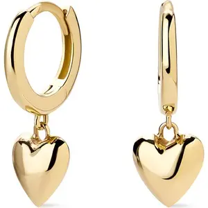ANA LUISA Solid Heart Drop Hoop Earrings - Gold