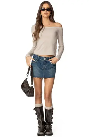 EDIKTED Adelaine Asymmetric Top - Beige