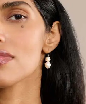 SOPHIE BUHAI Double Pearl Drop Earrings