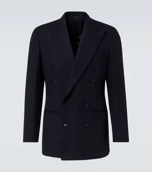 SAMAN AMEL Wool Twill Blazer - Blue