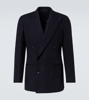 SAMAN AMEL Wool Twill Blazer - Blue
