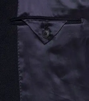 SAMAN AMEL Wool Twill Blazer - Blue