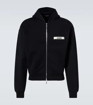 Jacquemus Gros Grain Cotton Hoodie - Black