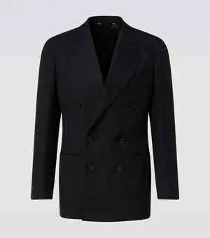 SAMAN AMEL Double-breasted Silk Blazer
