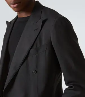 SAMAN AMEL Double-breasted Silk Blazer
