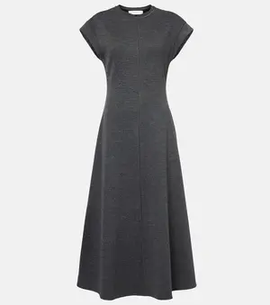 Proenza Schouler White Label Melanie Cotton-blend Midi Dress - Grey