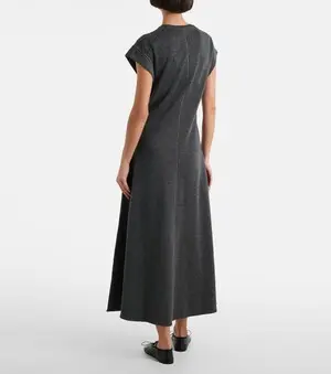 Proenza Schouler White Label Melanie Cotton-blend Midi Dress - Grey