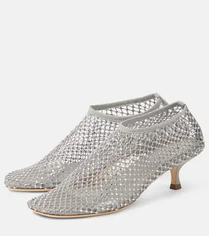 Christopher Esber Minette Crystal-embellished Fishnet Pumps - Silver