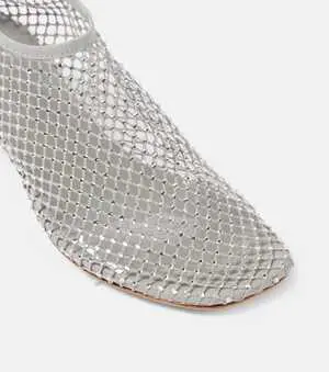 Christopher Esber Minette Crystal-embellished Fishnet Pumps - Silver