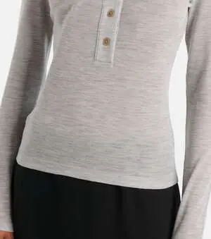 Vince Henley Wool Top - Grey