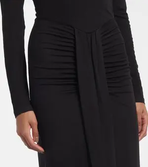 Staud Ruched Jersey Midi Dress