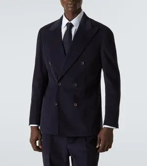 Thom Sweeney Double-breasted Brushed Cotton Suit