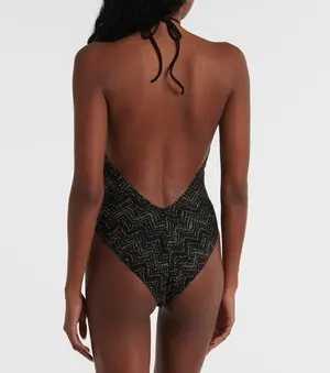 Missoni Lamé Halterneck One Piece - Black
