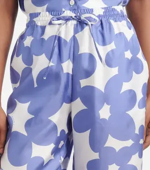 Marni Floral Print Silk Wide-leg Pants