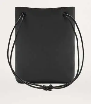 Loewe Leather Pebble Pouch - Black