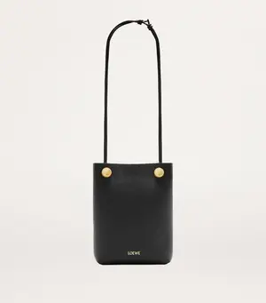Loewe Leather Pebble Pouch - Black