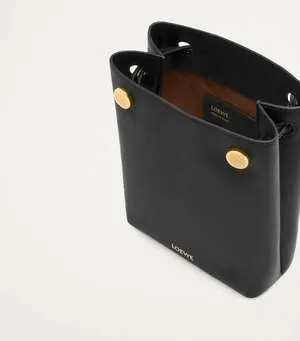 Loewe Leather Pebble Pouch - Black