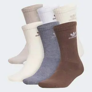 Adidas Trefoil Crew Socks 6 Pairs Beige / Wonder White / Magic Earth